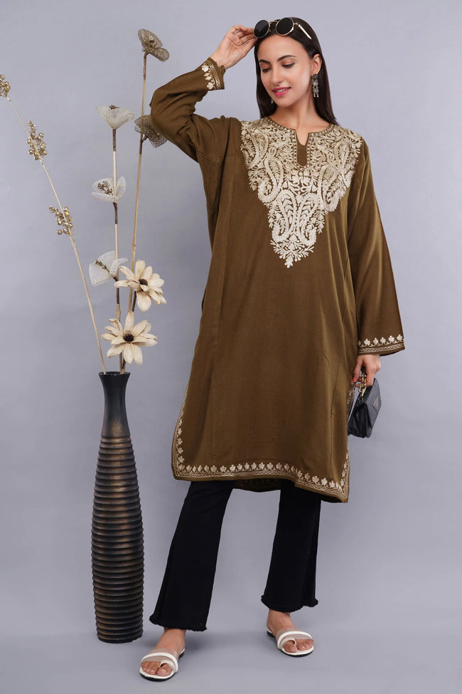 Zari Embroidered Pherans | Shop Luxurious Kashmiri Zari Work – Kashmiri Pheran